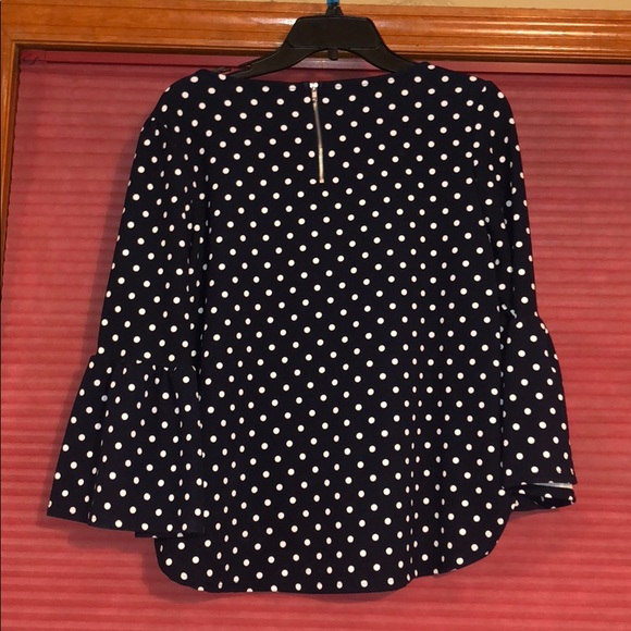 Green Envelope | Tops | Polka Dotted Shirt With Flare Sleeves | Poshmark